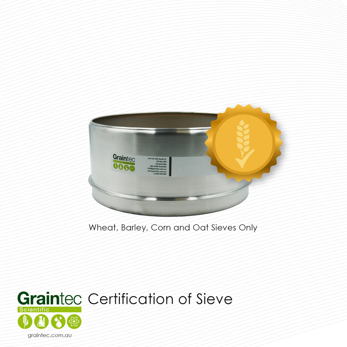 Certification of Sieve - Wheat, Barley, Corn and Oat Sieves Only – Graintec