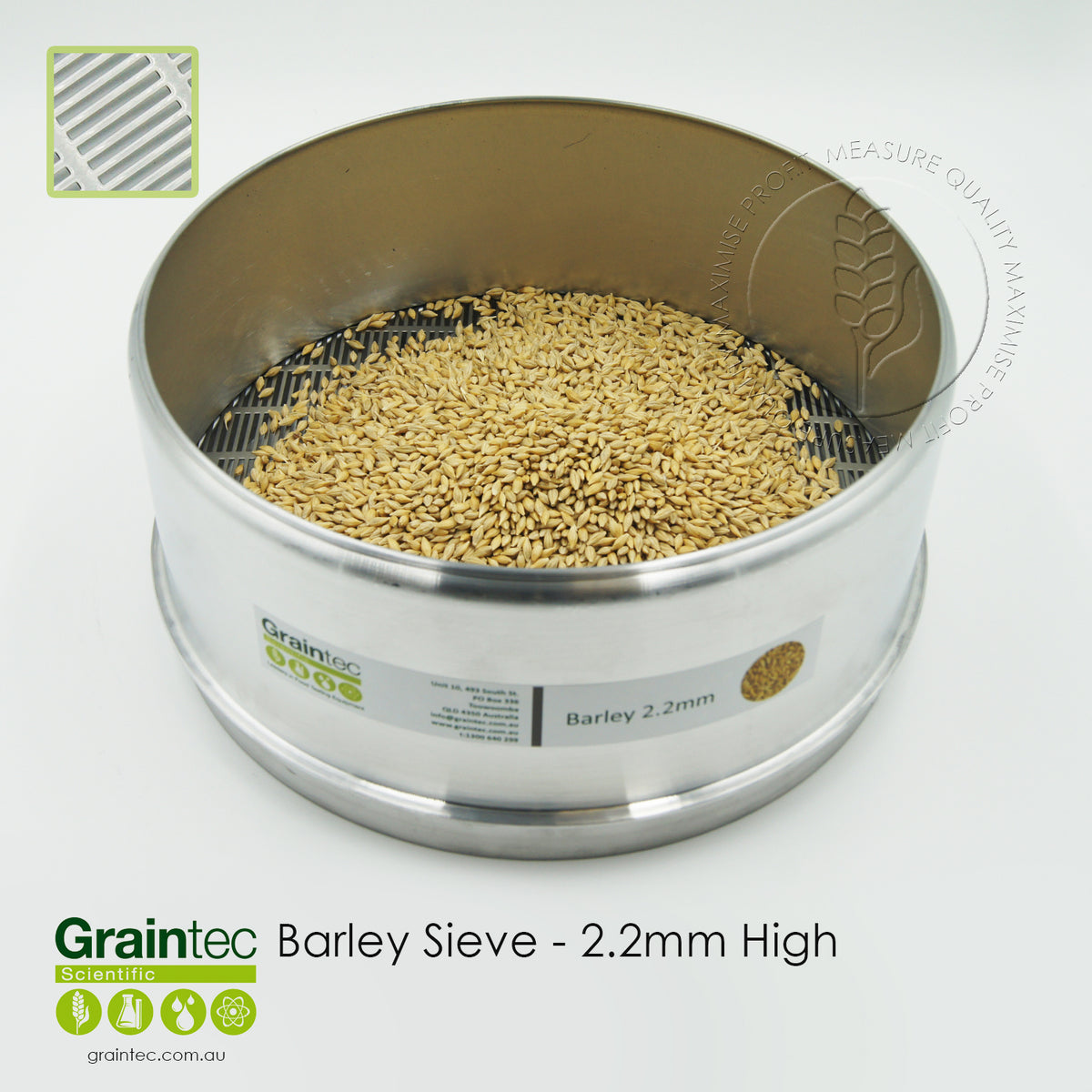 High-Quality Barley Feed Sieve Slot 2.2 x 25 High | Graintec Scientific