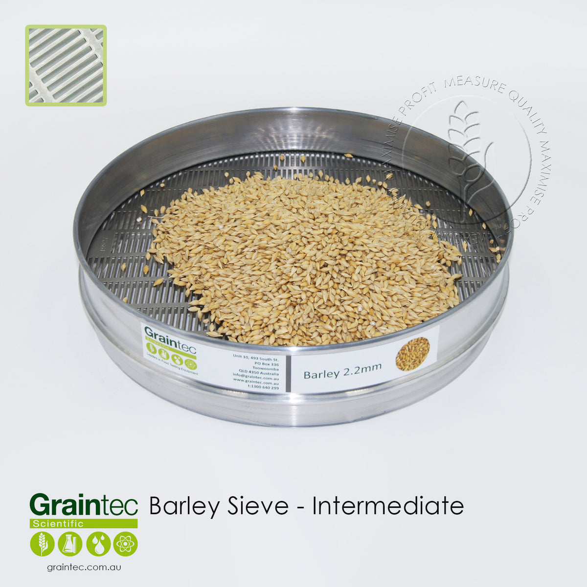 High-Quality Barley Malt Sieve Slot 2.2 x 25 Intermediate | Graintec ...