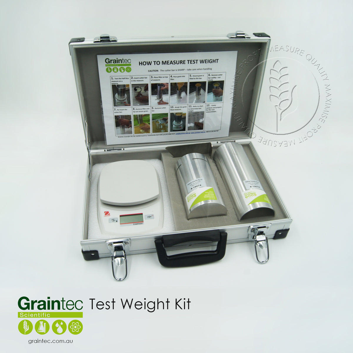 Test Weight Kit for Grain – Accurate Chondrometer Testing | Graintec ...